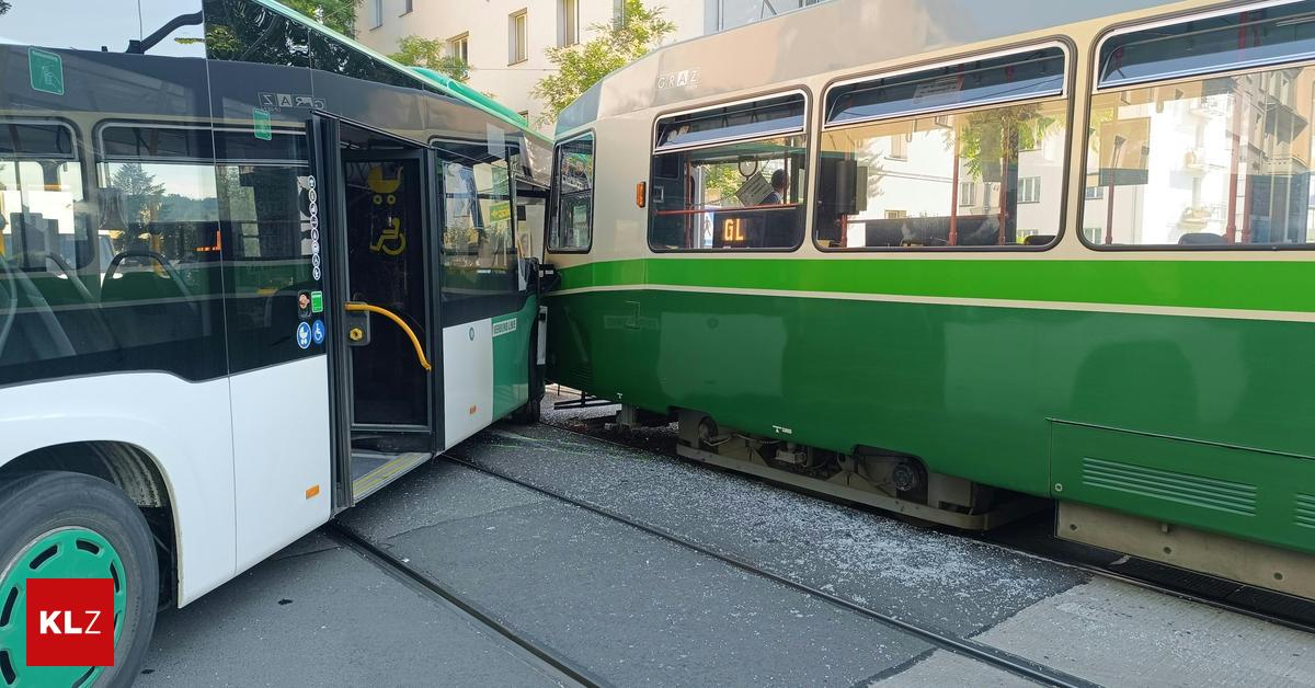 Graz: Unfall am Hasnerplatz: Bus stieß gegen Bim, es kommt zu Verzögerungen